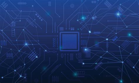 Abstract Circuit Board Lines Blue Gradient Technology Background