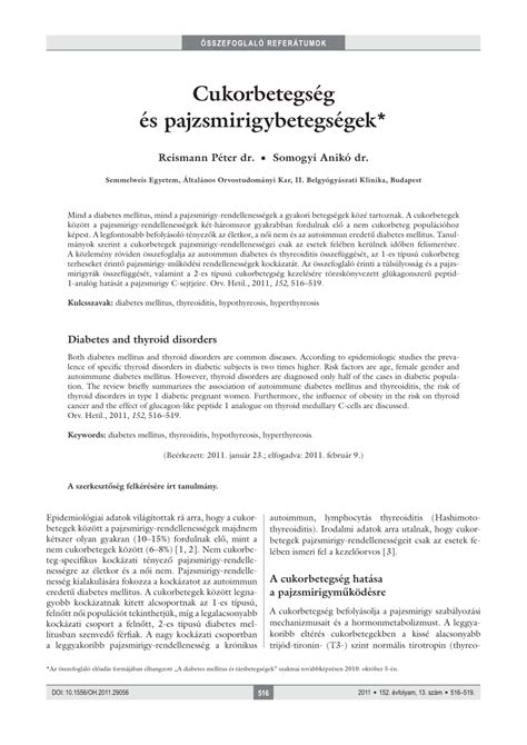 Pdf Diabetes And Thyroid Disorders