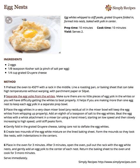 Egg Nests Recipe