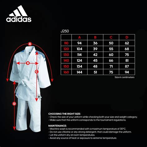 Judo Gi Size Chart Adidas At Samuel Unwin Blog
