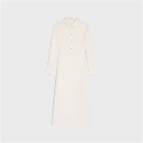 Midi Polo Dress In Crochet Cotton Ivoire Celine