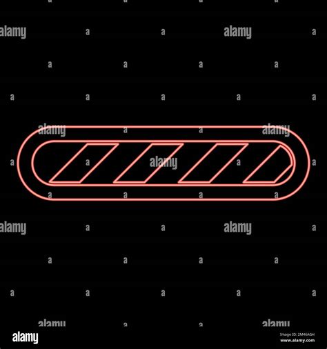 Neon Loading Bar Of Progress Status Red Color Vector Illustration Image