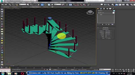 Ve Cau Thang Array Pivot trong 3Dsmax Dời trọng tâm trong 3D để vẽ