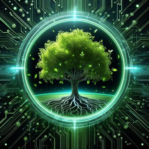 green code nature s algorithm in a digital world stock illustration