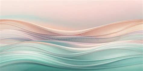Serene Pastel Waves Abstract Background Of Fluid Undulating Lines In Soft Colors Generative Ai