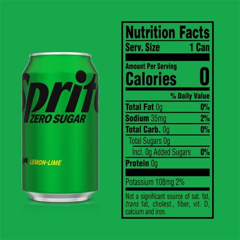 Sprite Nutrition Label
