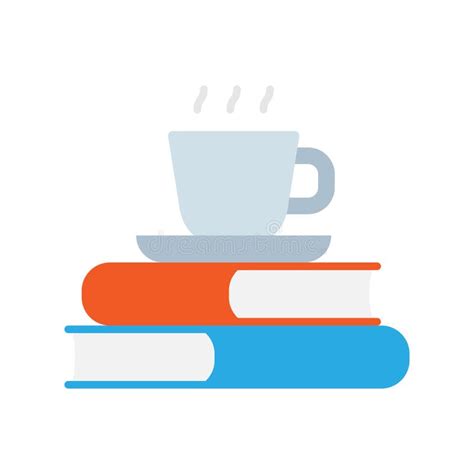 Stack Of Books With A Cup Of Hot Coffee Or Tea Books Pile And Hot Drink Cup Stock Vector