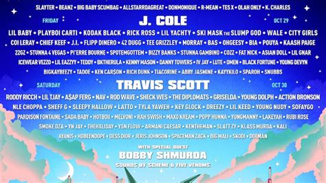 Rolling Loud Nyc 2021 Lineup Travis Scott J Cole 50 Cent Bobby