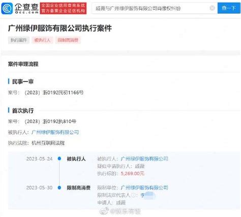 戚薇申请对侵权公司限制高消费 侵权方成被执行人 法治新闻 娱乐阁 手机版 Powered By Discuz
