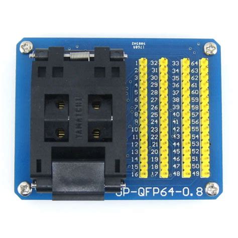 qfp64 pqfp64 tqfp64 0 8mm pitch ic test socket adapter gp qfp64 0 5 free shipping thanksbuyer