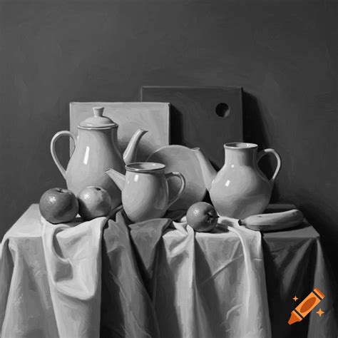 Monochrome Still Life On Craiyon
