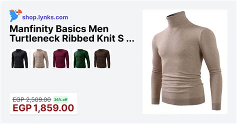 Manfinity Basics Men Turtleneck Ribbed Knit Sweater Lynks Shop