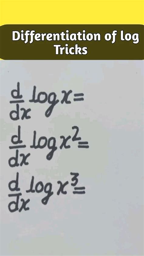 Differentiation Of Log Tricks Math Talk Math Lessons Math Projects Differentiation Of Log Tricks Math Talk Math Lessons Math Projects