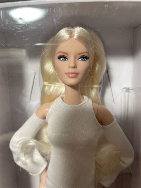 Barbie Signature Looks Doll Tall Blonde Fully Posable Fashion Doll Wearing White Dress