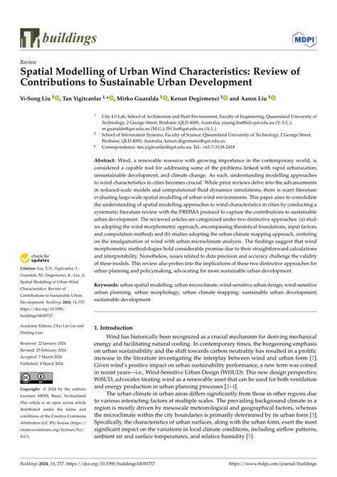 Pdf Spatial Modelling Of Urban Wind Characteristics Review Of Contributions To Sustainable