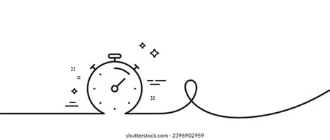Timer 10 Minutes Line Icon Continuous Stock Vector Royalty Free