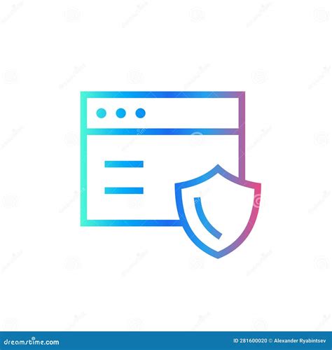 Web Security Line Colourful Icon Data Protection Concept Illustration Stock Vector