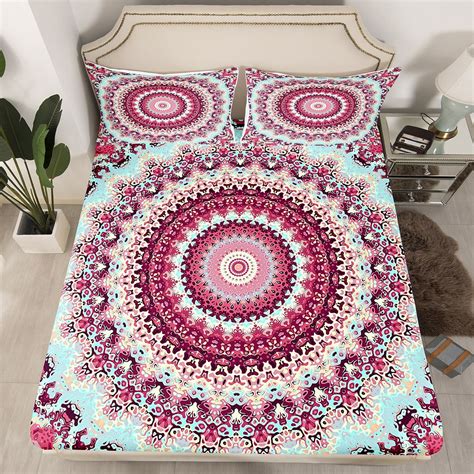 Yst Retro Persian Twin Fitted Sheet Hippie Oriental Sheets Abstract
