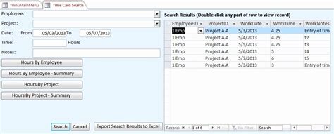 Microsoft Access Timesheet Template Shooters Journal