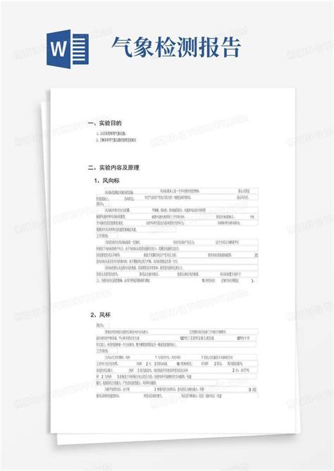 气象仪器报告Word模板下载 编号qwobgpjm 熊猫办公