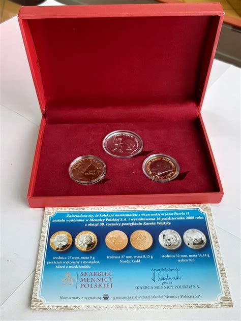 3 MONETY JAN PAWEŁ II 30 ROCZNICA PONTYFIKATU 2008 8995967708