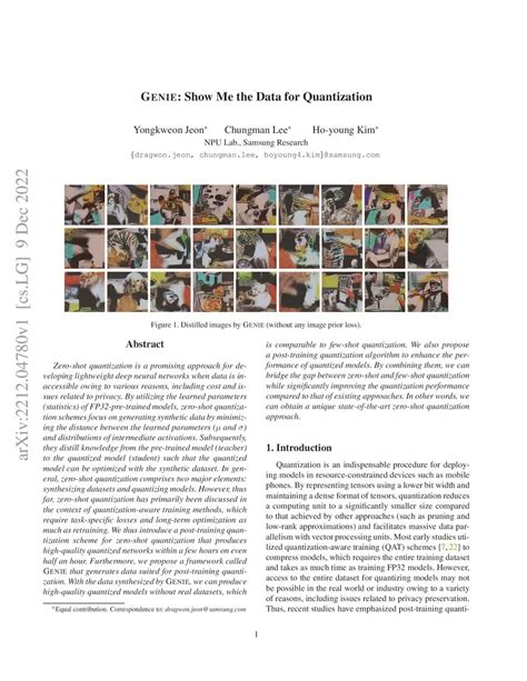 Genie Show Me The Data For Quantization Deepai