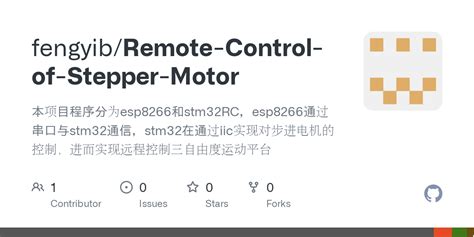 github fengyib remote control of stepper motor 本项目程序分为esp8266和stm32rc，esp8266通过串口与stm32通信