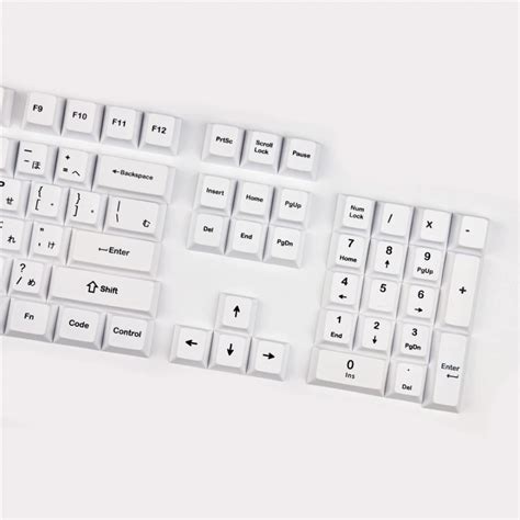 Black On White Japanese Keycaps Set Hiragana Minimalist Keysium