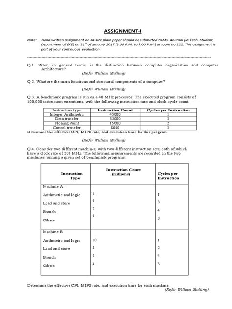 assignment 1 pdf instruction set central processing unit