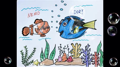 How To Draw NEMO DORY Undersea Easy Drawing Popular Animation Characters Drawing Step By Step