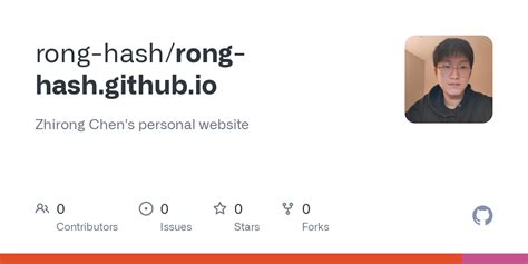 Github Rong Hashrong Zhirong Chens Personal Website