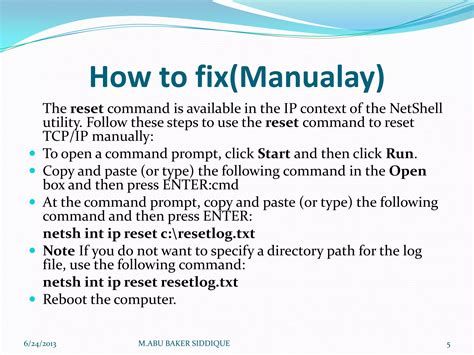 How To Reset Tcp Ip Stack Ppt