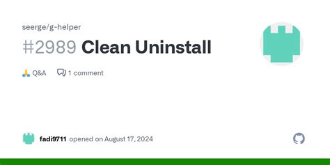 Clean Uninstall Seerge G Helper Discussion GitHub