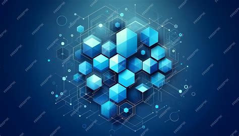 Gradient Geometric Hexagon Blue Abstract Background Premium Ai Generated Image