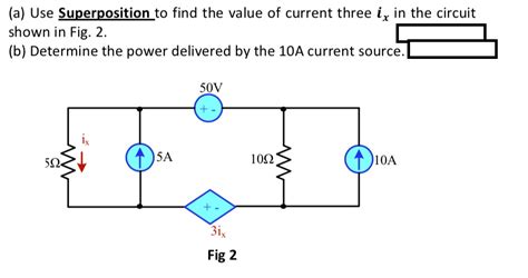 solved a use superposition to find the value of current three ix in