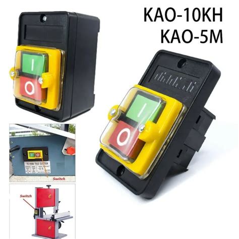 INTERRUPTEUR BOUTON POUSSOIR AUTO VERROUILLAGE ON OFF Pour Perceuse Moteur Machi EUR