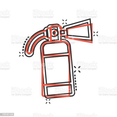 Icône Dextincteur Dans Le Modèle Comique Illustration De Vecteur De