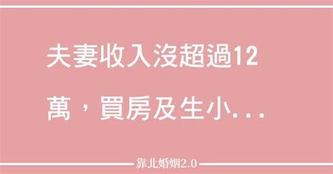 夫妻收入沒超過12萬，買房及生 網路正義聯盟