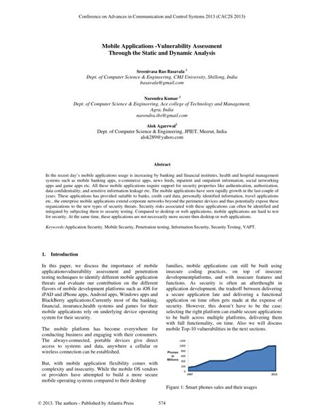 Pdf Mobile Applications Vulnerability Assessment Through The Static And Dynamic Analysis