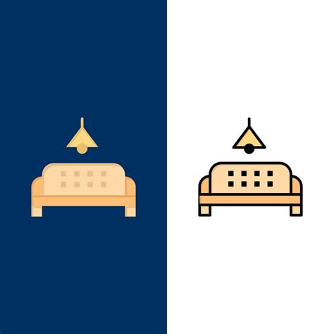 Sofa Furniture Lump Home Icons Flat And Line Filled Icon Set Vector
