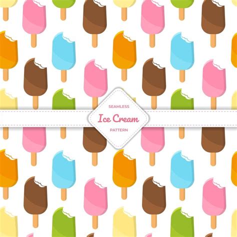 Premium Vector Seamless Pattern Ice Cream Stick