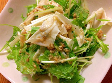「水菜とゆばのさっぱりサラダ」のつくったよレポート 楽天レシピ