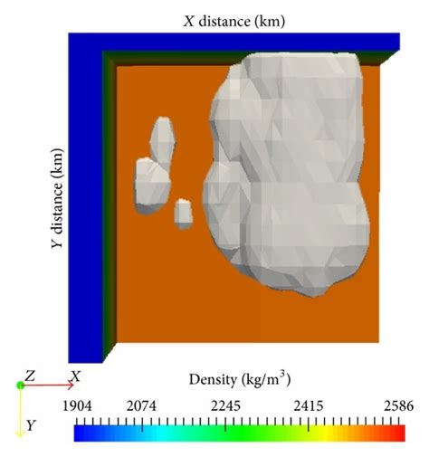 3d inverted model generated from the 3d gravity anomaly inversion