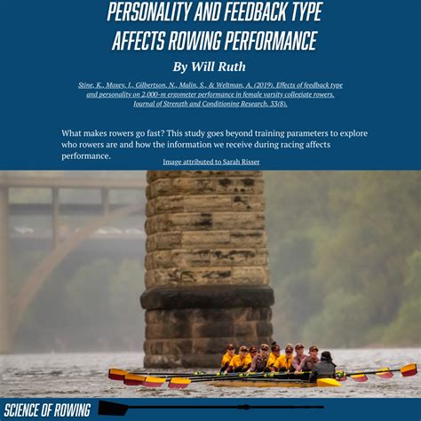 Personality And Feedback Type Affects Rowing Performance Science Of