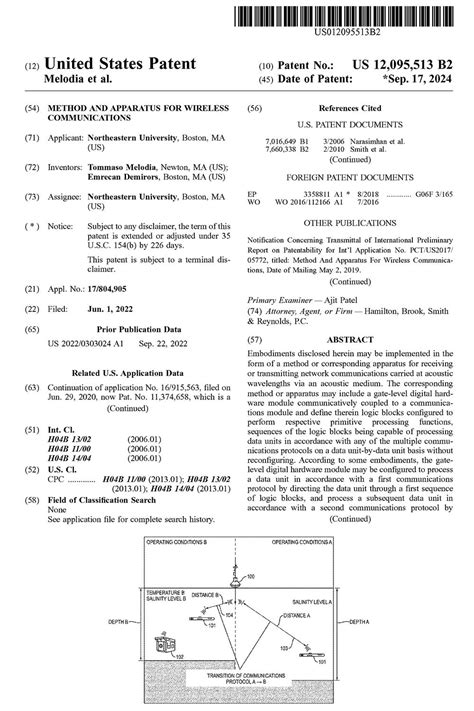 Patent For Improved Underwater Acoustic Networking Northeastern University College Of Engineering