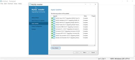 upgrade mysql server on windows