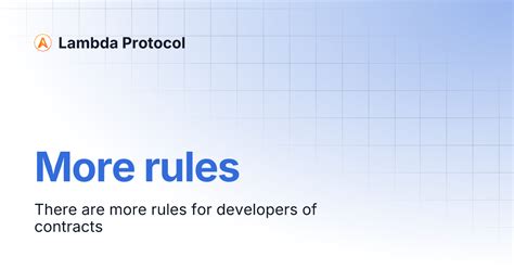 More Rules Lambda Protocol