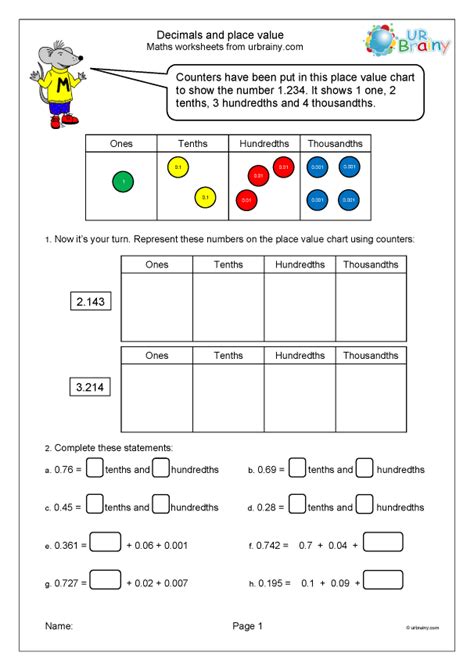 Decimals And Place Value Number And Place Value By URBrainy
