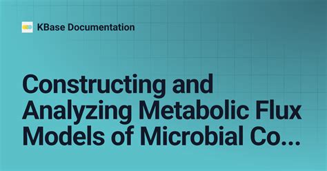 Constructing And Analyzing Metabolic Flux Models Of Microbial