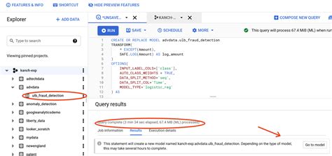 bigquery ml for fraud detection in credit card transactions using